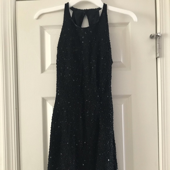 Dresses | Beaded Short Black Open Back Short Gown | Poshmark